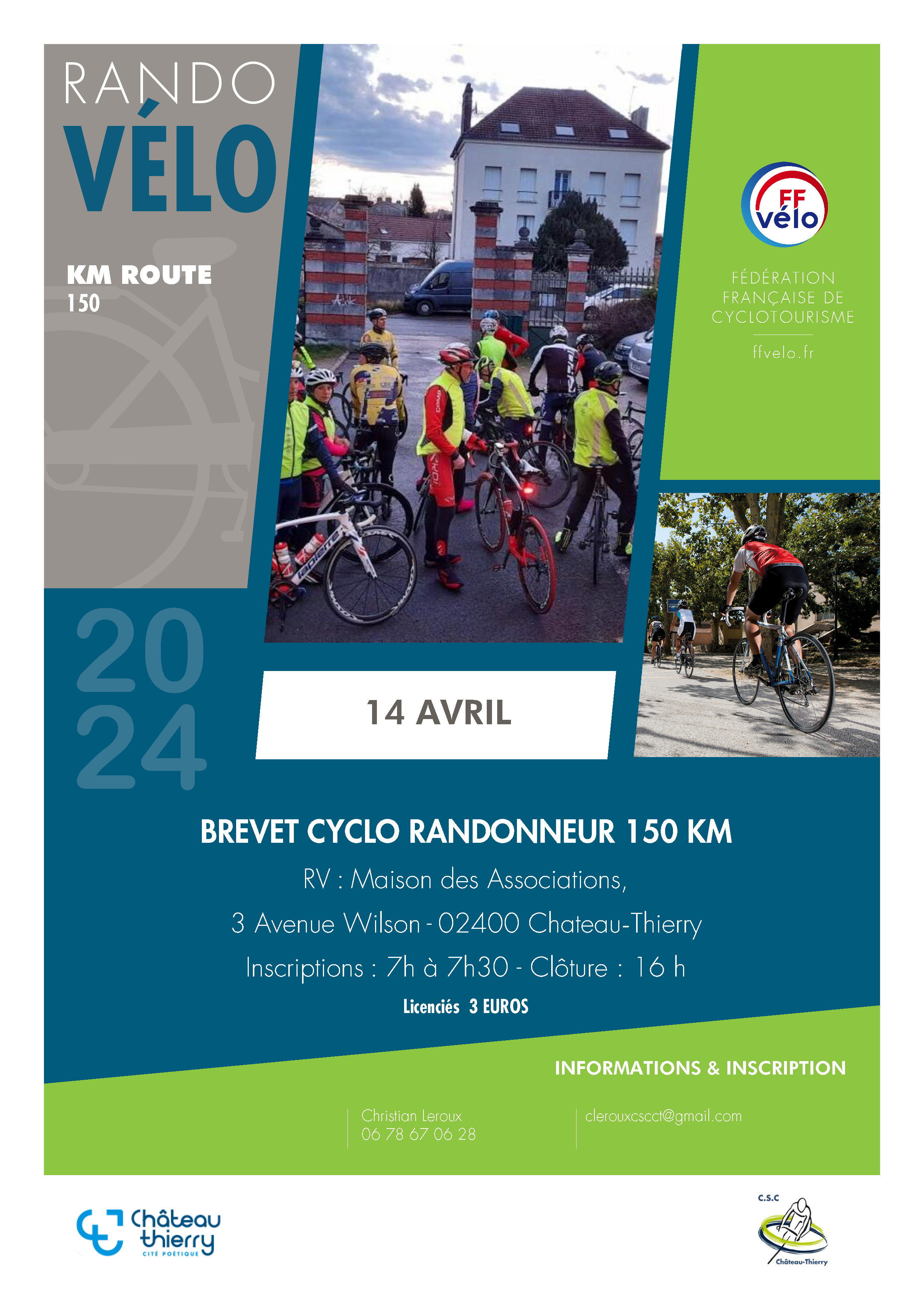 Rando Vélo : Brevet cyclo randonneur 150 km | Château-Thierry