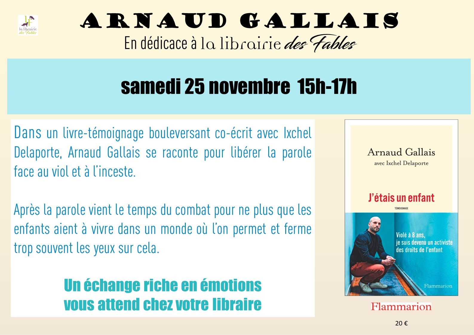 Arnaud Gallais en dédicace à la Librairie des Fables | Château-Thierry