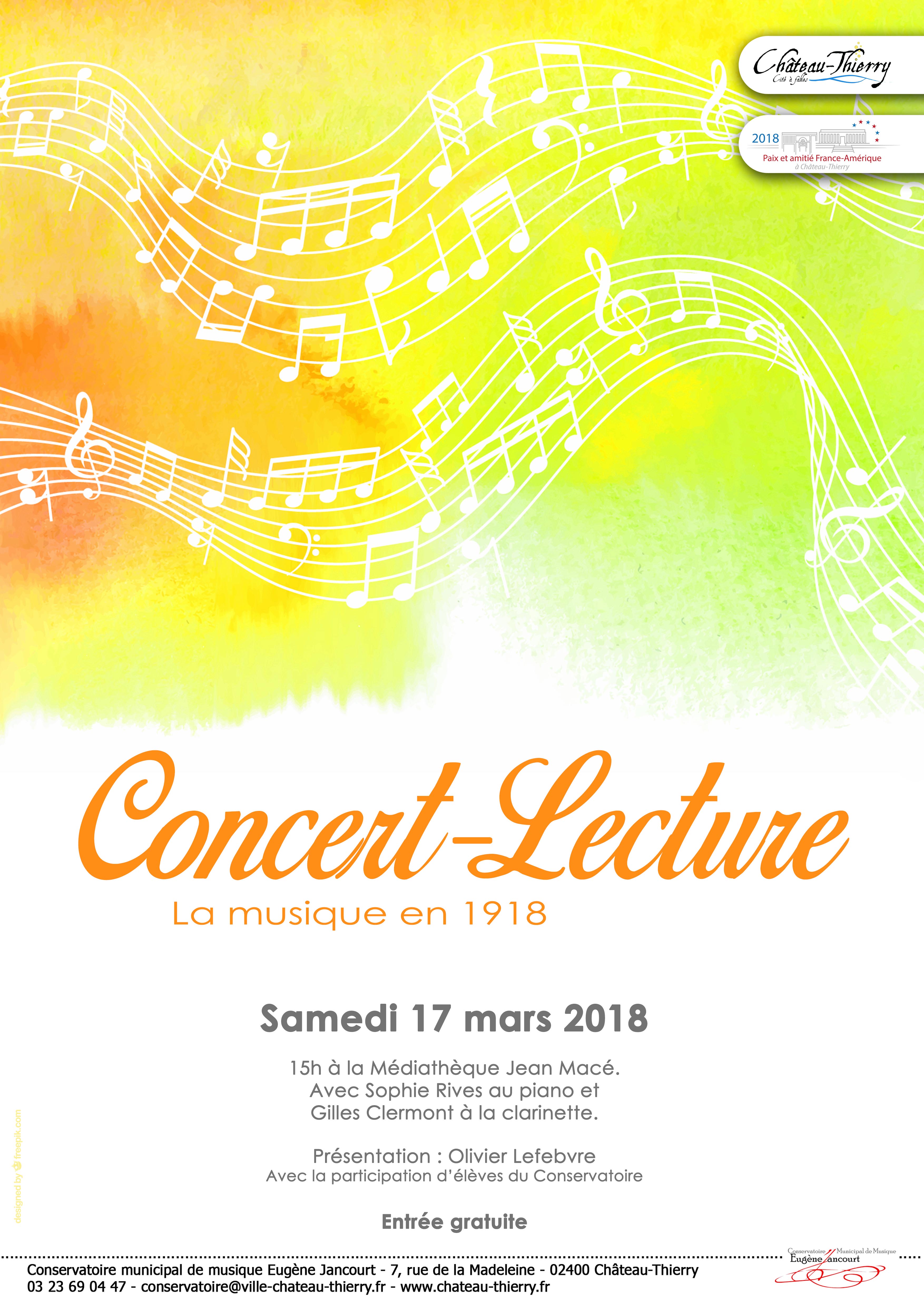 Concert-lecture : la musique en 1918 | Château-Thierry