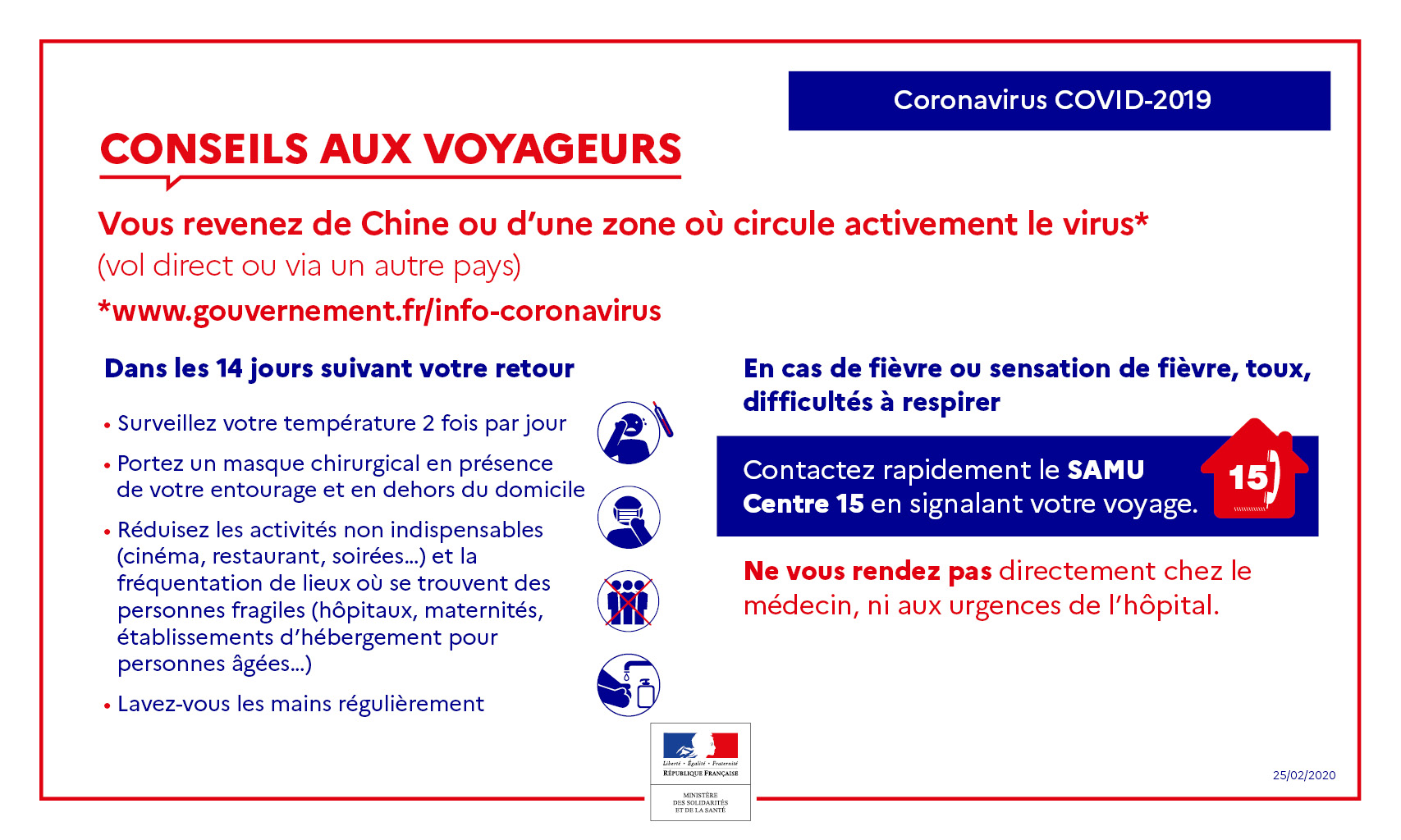 Coronavirus, les recommandations du Ministère de la Santé | Château-Thierry
