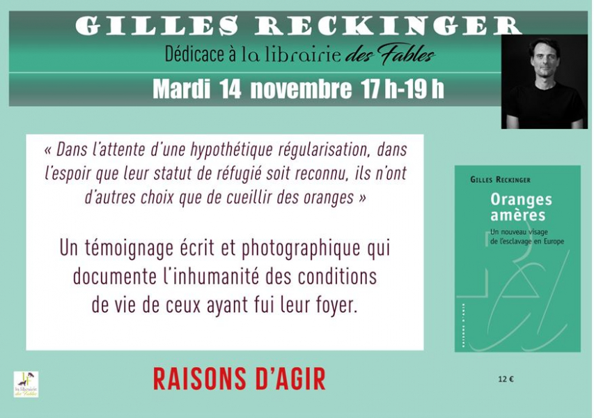 Rencontre dédicasse avec Gilles Reckinger - auteur d'Oranges Amères à ...