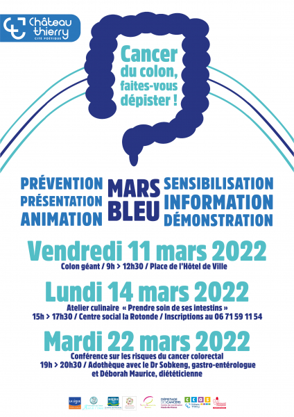 Mars bleu, un mois dédié à la prévention et au dépistage du cancer colorectal | Château-Thierry